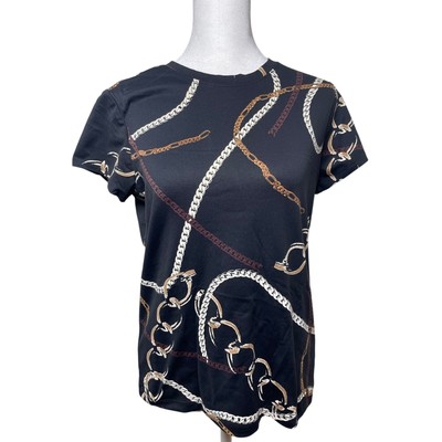 Apostrophe Stretch Women's Black with Chains Size Medium Shortsleeve ...