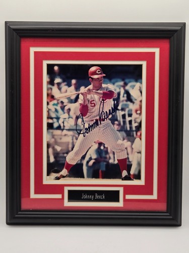 Johnny Bench Cincinnati Reds Signed 8x10 In A 11x14 Matted Frame M&L ...