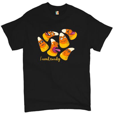 I Need Candy T-shirt Happy Halloween Trick-or-Treating Funny Men's Tee ...