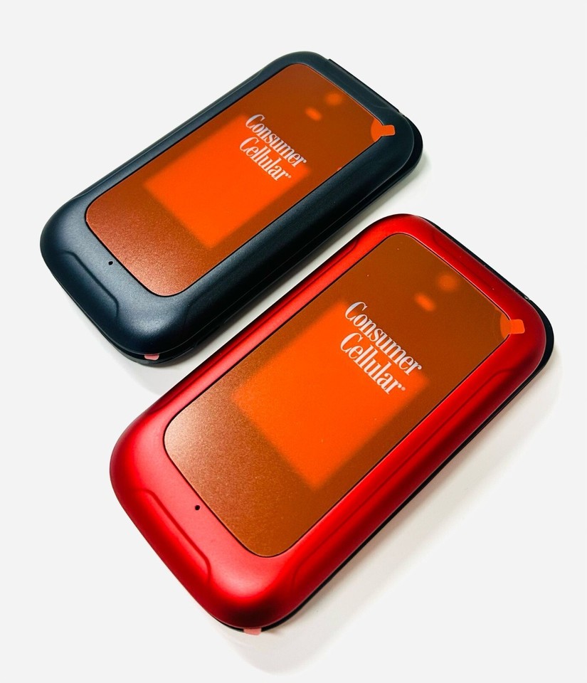 NEW Consumer Cellular IRIS eSIM Flip Phone - RED | eBay