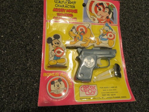 Vintage MICKEY MOUSE SHOOTING GALLERY GAME Toy Gun Donald Duck Rack ...