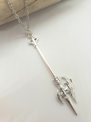 Halberd Necklace Silver Halberd Long Axe Polearm Weapon Pendant on ...