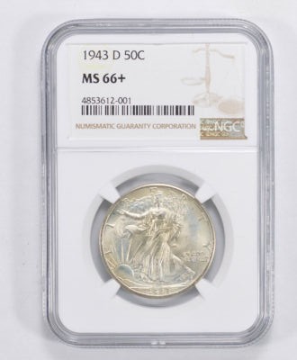 MS66+ 1943-D Walking Liberty Half Dollar - Amazing Coin - NGC Graded ...