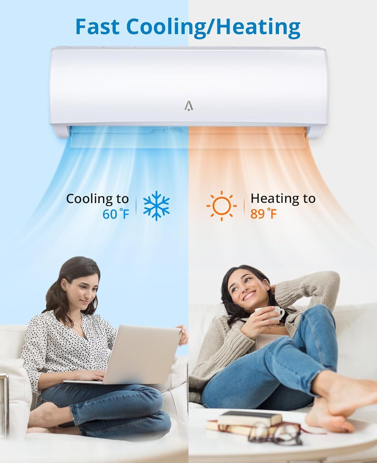 18000 Btu Ductless Mini Split Air Conditioner Heat Pump 19 Seer