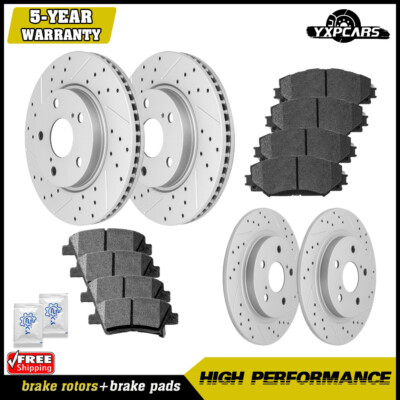 Front & Rear Disc Rotors + Ceramic Brake Pads for 2008 2009 2010 - 2015 ...