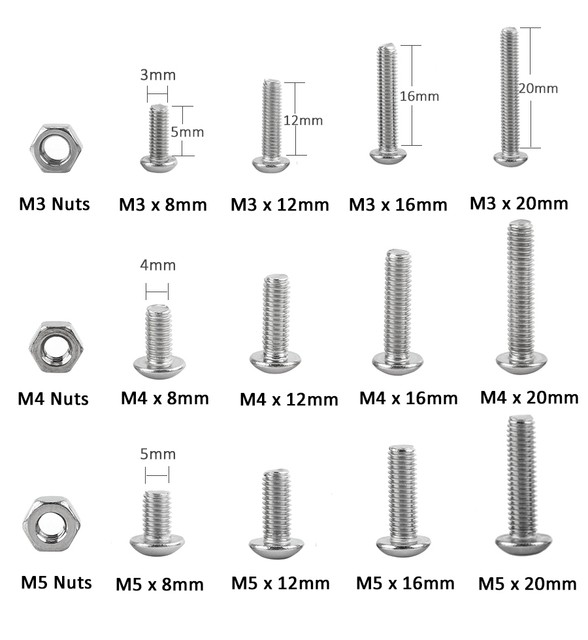 440pcs M3 Ss304 Hex Socket Button Head Bolts Screws And Nuts Assortment 440pcs-m3-ss304-hex-socket-button-head-bolts-screws-and-nuts-assortment