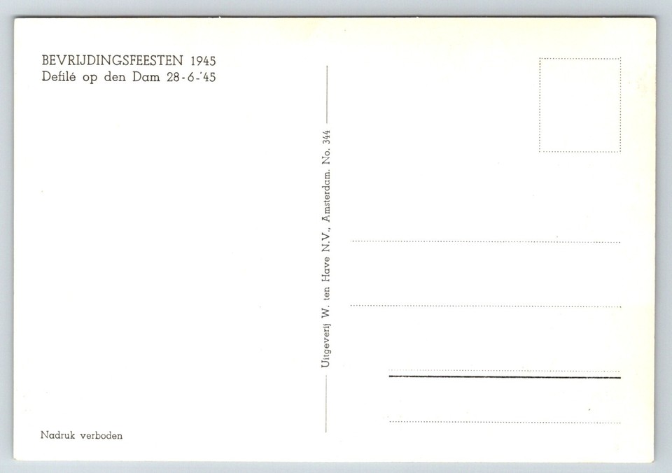 BEVRIJDINGSFEESTEN WW II PARADE TANKS Netherlands Holland Postcard 4x6 ...