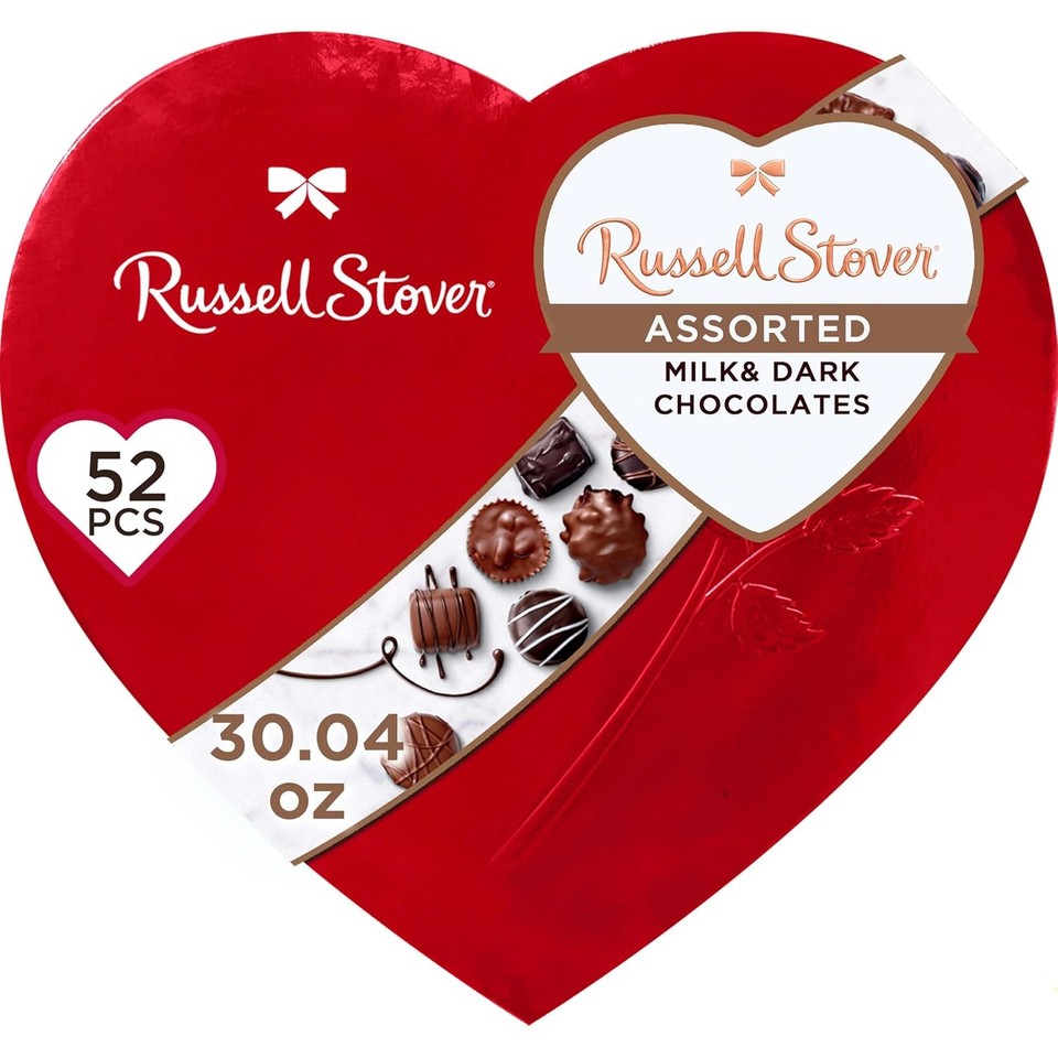 Russell Stover, Red Foil Heart, 10 Ounce - Chocolate Gift Box for ...
