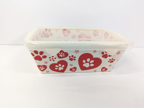 Temp-tations Pawfetti Loaf Pan Dog Cat Paw Prints Heart With Lid | eBay