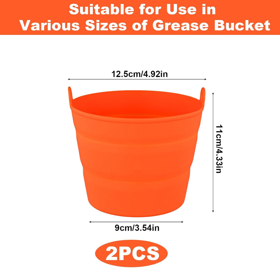 2Pcs Reusable Silicone Grease Bucket Liners, Silicone Grease Bucket ...