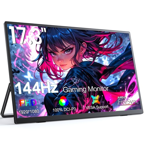 Portable Monitor 17.3" 1080P 144Hz Extended Gaming Screen with ...