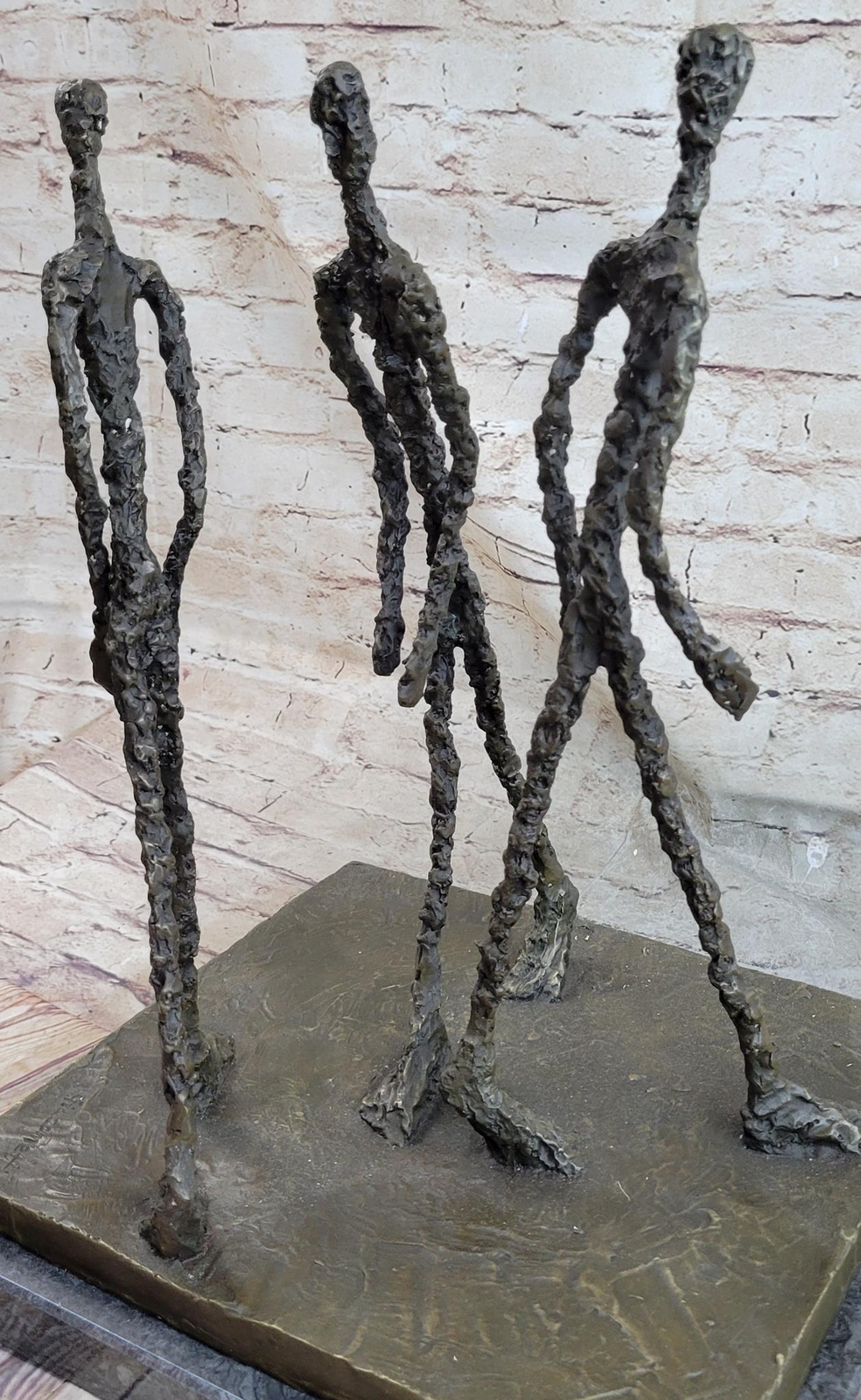 Three Walking Men Surrealist Abstract Stick Figure Man Bronze Sculpture ...