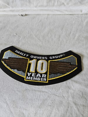 10 Year Member HOG Harley Owners Group Embroidered Rocker Patch #2 | eBay