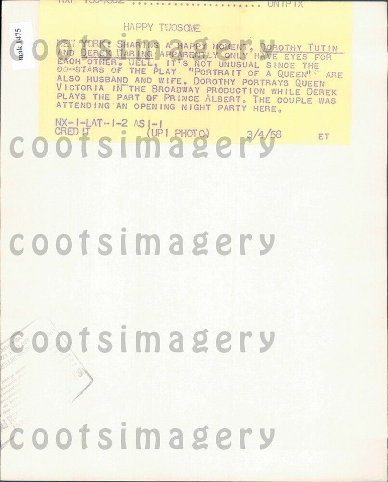 1968 British Actor Couple Derek Waring & Dorothy Tutin Press Photo | eBay