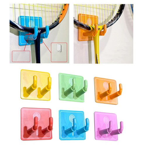 6Pcs Wall Mounted Racket Rack Badminton Racket Hook for Gym Garage Game ...