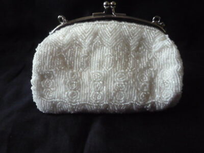 Indeed white beaded evening bag purse | eBay