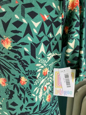 LuLaRoe - Julia - Green with Geometric Shapes & Flowers Dress - M | eBay