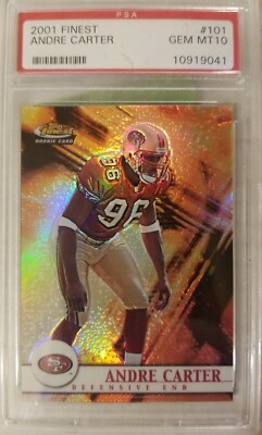 2001 Topps Finest Refractor Rookie 60/1000 Andre Carter #101 PSA 10 Gem ...