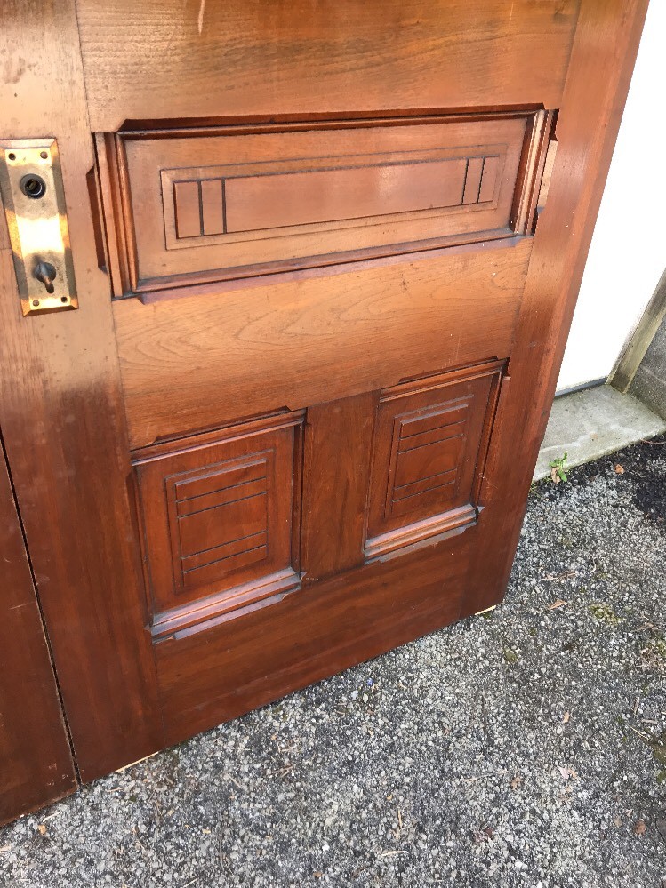 MAR247 match Pair antique all walnut Double Doors 6’ x 112.75 x 2.25 ...