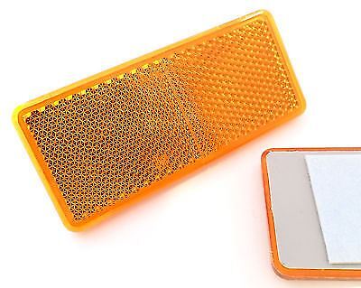 2x Self-Adhesive Amber / Orange Oblong Rectangular Trailer Reflectors ...