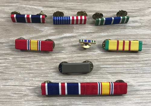 Mixed Lot of Military Service Ribbon Fabric Lapel Hat Uniform Pins | eBay
