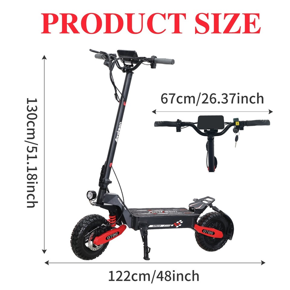 1200W Electric Scooter for Adult 30MPH 20Mile Foldable Fast Off-road E ...