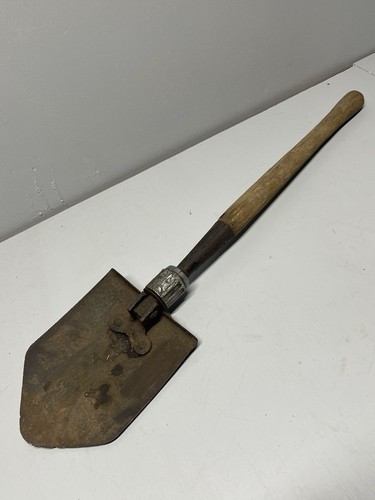 Vintage US AMES 1945 Military Entrenching Tool Folding Shovel Wood ...