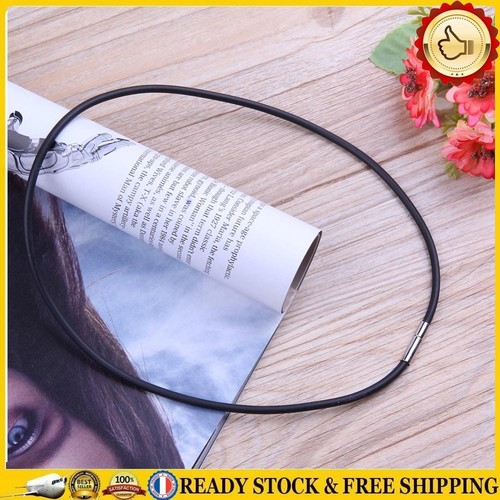 3mm Black Rubber Cord Choker Necklace Fashion Women Men Jewelry (24 ...