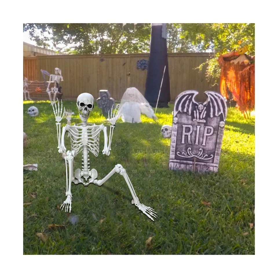 Lodou 5.4Ft Posable Life Size Human Adult Skeletons Plastic Human Bones ...