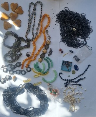 Job Lot Vintage Jewelry Amber Pearl Hermatite Jade | eBay UK