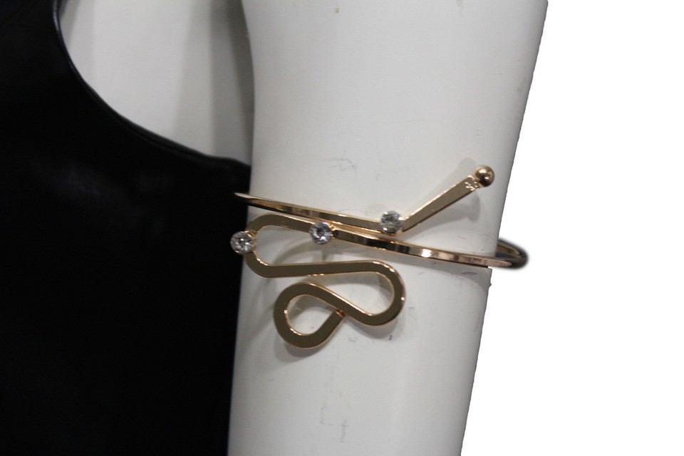 Women Gold Metal Wrap Around Swirl Arm Cuff | eBay