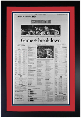 Boston Red Sox 2004 World Series Original Newspaper Framed! 10/28 Gm 4 ...