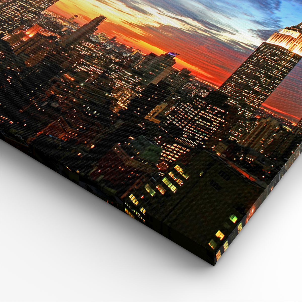 Impression sur Toile 100x70cm Tableaux Am rique b timent coucher soleil ...