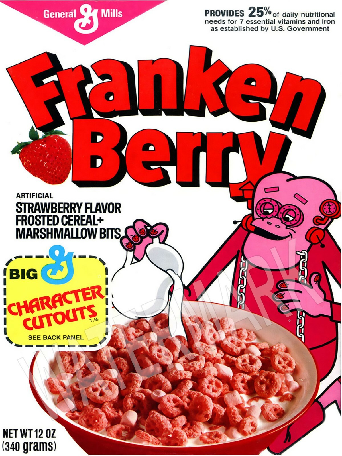 1980 Franken Berry Monster Cereal High Quality Metal Magnet 3x4 inches ...