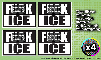 F**K ICE STICKERS x4 2" Wide Trump Riot Vinyl Sticker decal car window ...