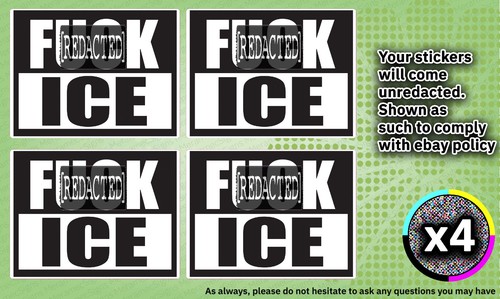 F**K ICE STICKERS x4 2" Wide Trump Riot Vinyl Sticker decal car window ...