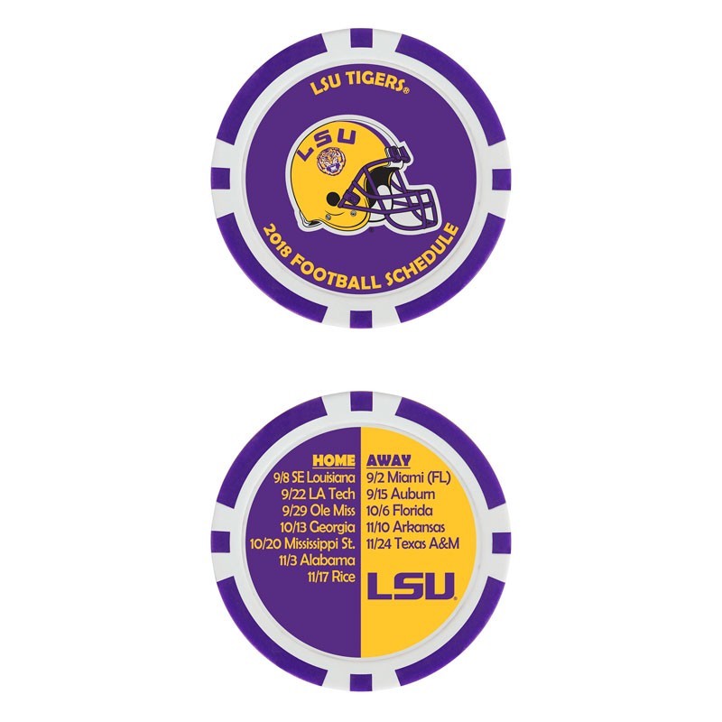 LSU TIGERS 2018 FOOTBALL SCHEDULE GOLF MARKER POKER CHIP NEW | eBay