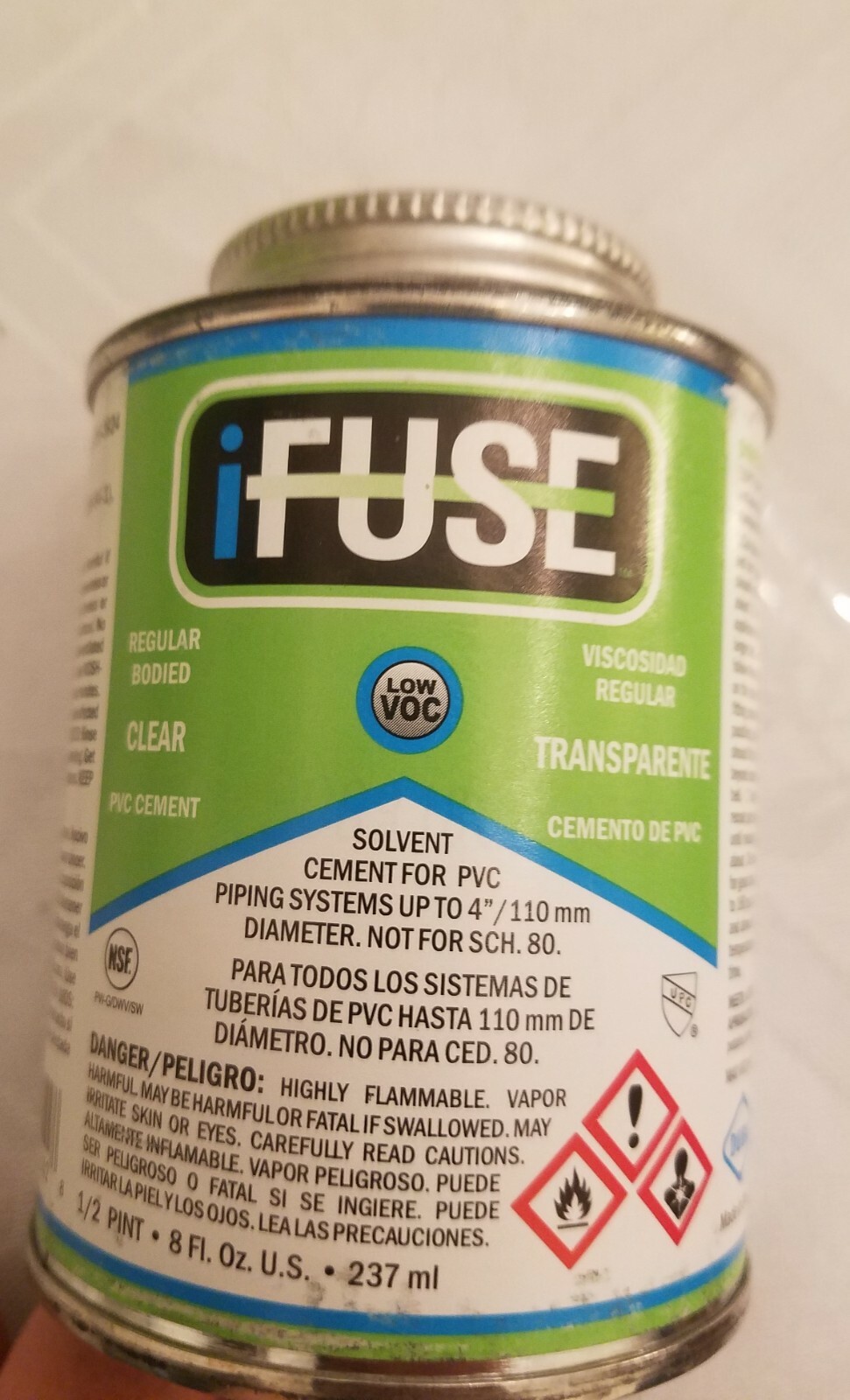 DURA iFUSE PVC CEMENT CLEAR REGULAR BODIED SOLVENT LOW VOC Cement For ...