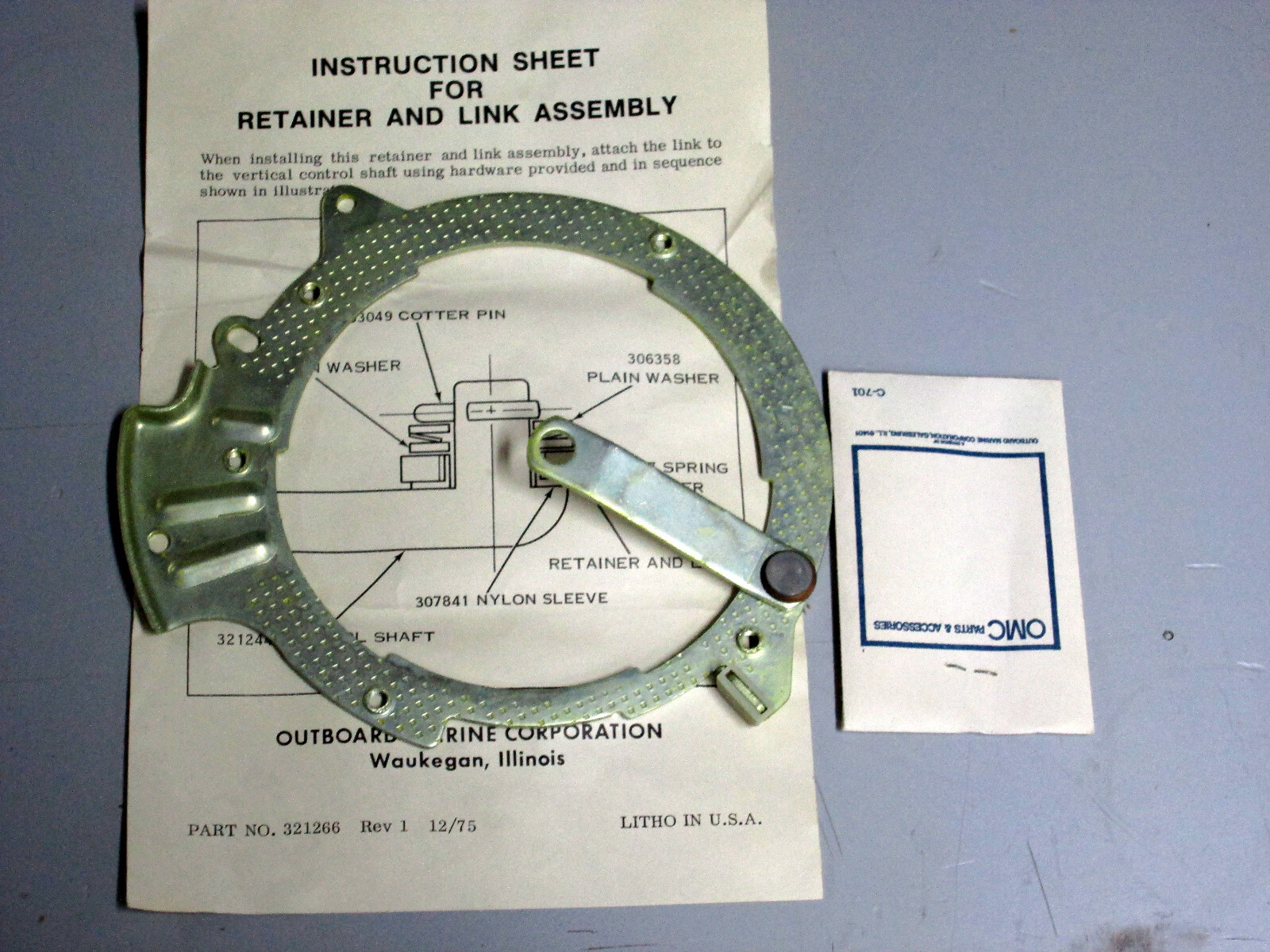 Johnson Evinrude OMC outboard 387419 Magneto Retainer Timer Base Link ...