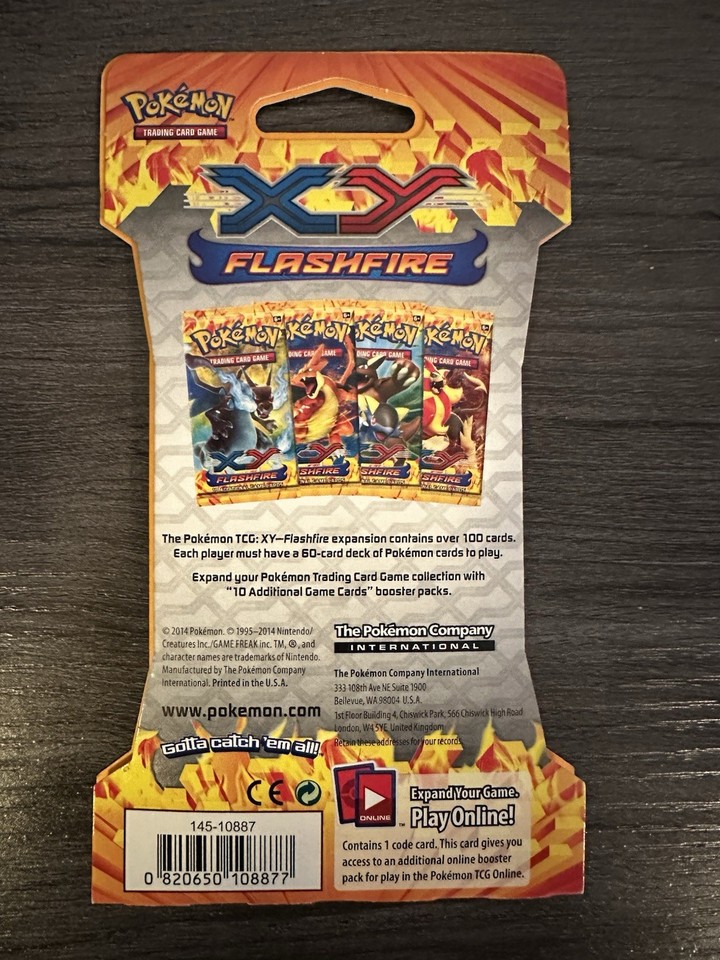 Pokemon XY Flashfire Sleeved Booster Pack Mega Charizard X Blister | eBay