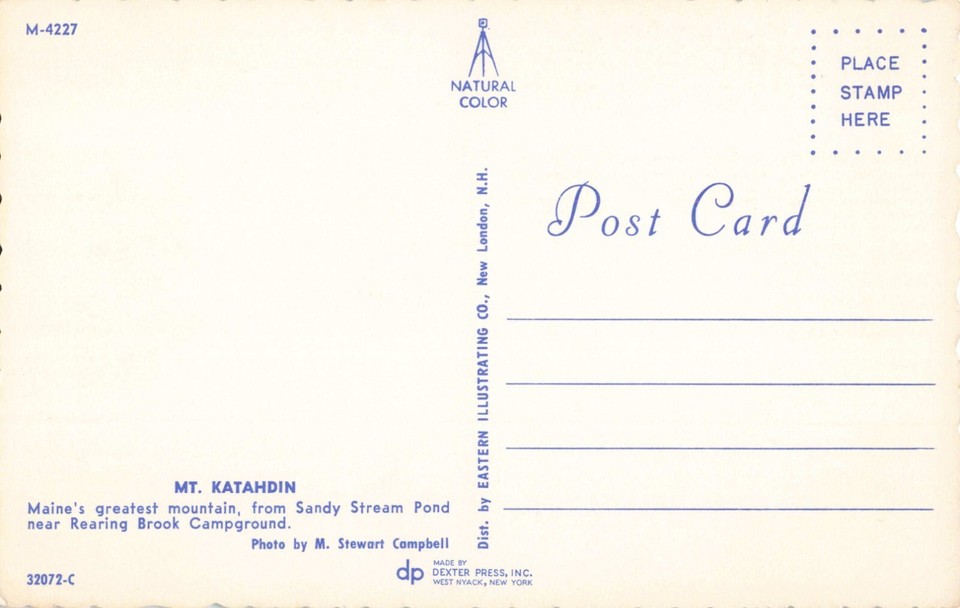 Maine, Mt Katahdin, Sandy Stream Pond, Vintage Scalloped Postcard | eBay
