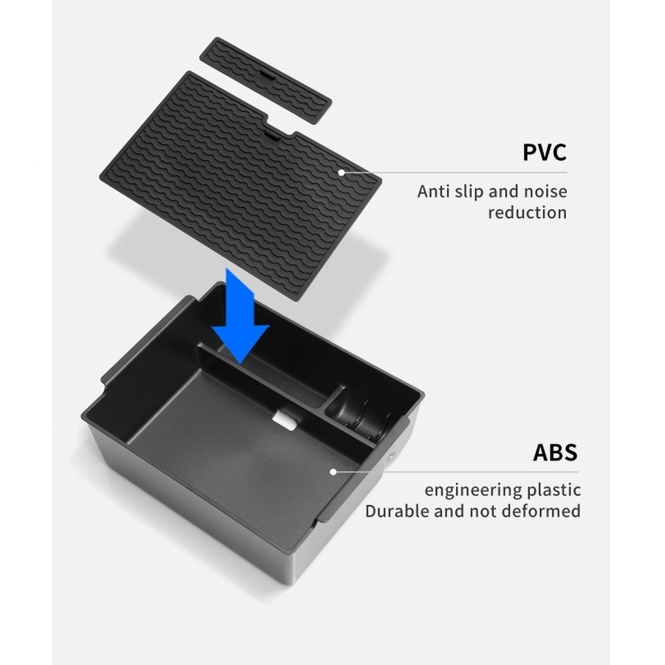 For Car Interior Armrest Storage Box Console Storage Tray Anti-slip ...