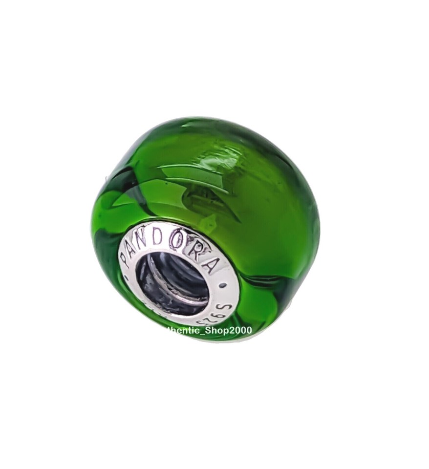New 100% Authentic PANDORA 925 ale Green Mini Murano Glass Charm ...