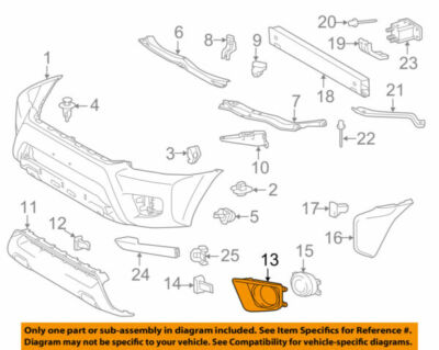 81481-04020 Toyota Cover, fog lamp, rh 8148104020, New Genuine OEM Part ...