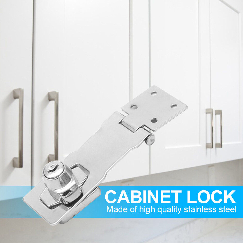 Punch-Free Stainless Steel Drawer Lock with Key Door Bolt Locks (2.5 ...