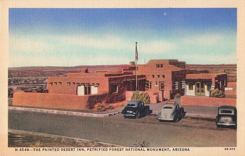 Petrified Forest, AZ Postcard Painted Desert Inn Route 66 Harvey c 1938 ...