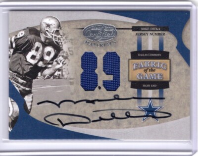 Mike Ditka Cowboys 2005 Leaf Certified Materials Patch Auto D 0939