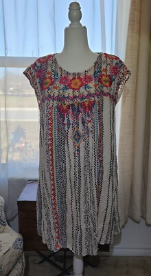 Savanna Jane Embroidered Mini Dress Tunic Top Southeastern Style size S ...