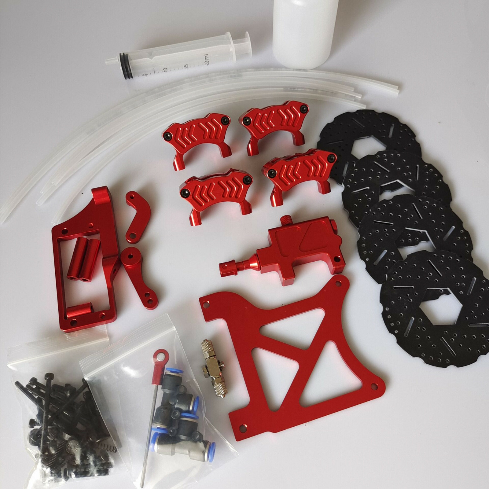 Alloy Front + Rear 4 wheel hydraulic disc brake for HPI KM Rovan baja ...