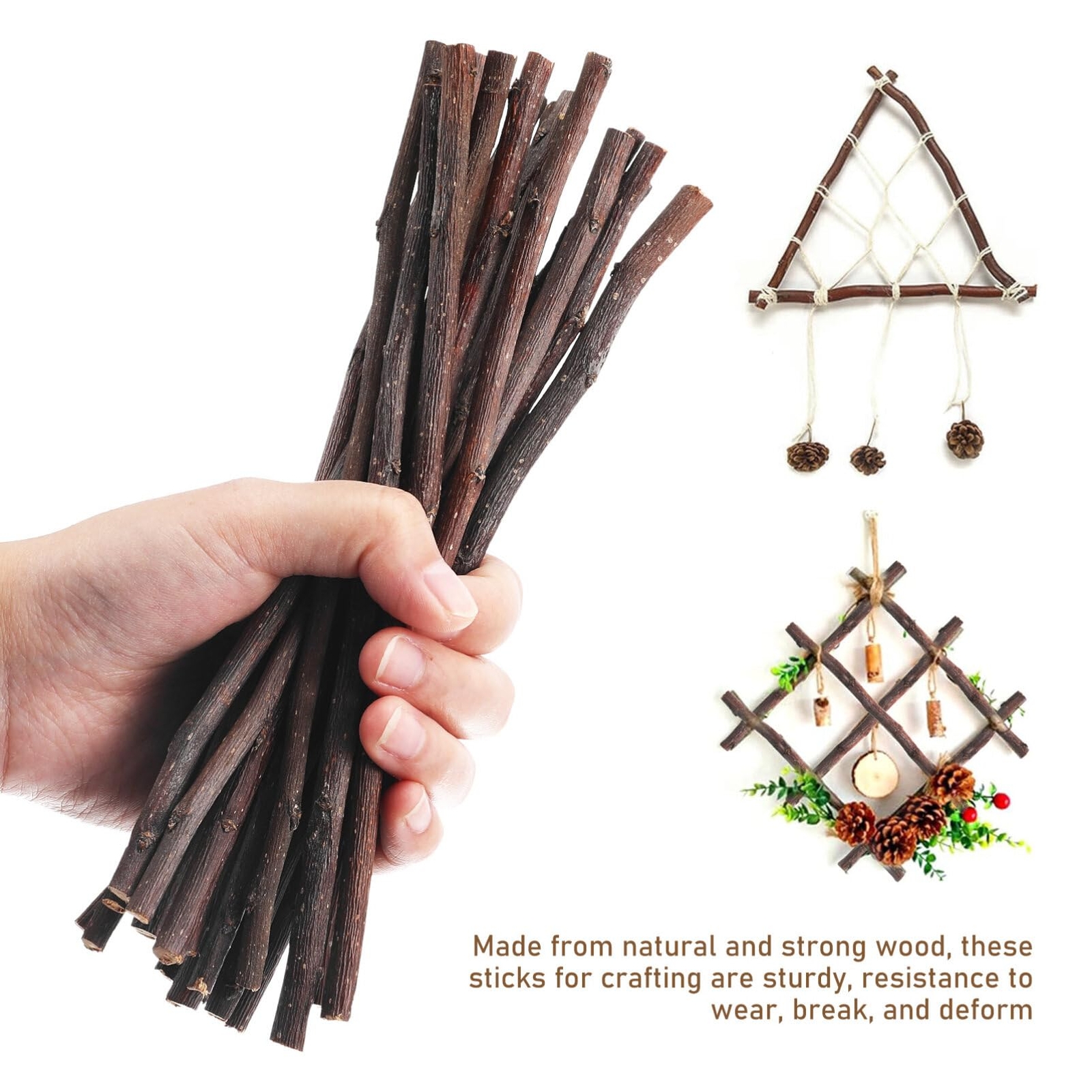 Craft Sticks, 50Pcs Wood Sticks Twigs for Crafts Wood Craft Sticks Log ...